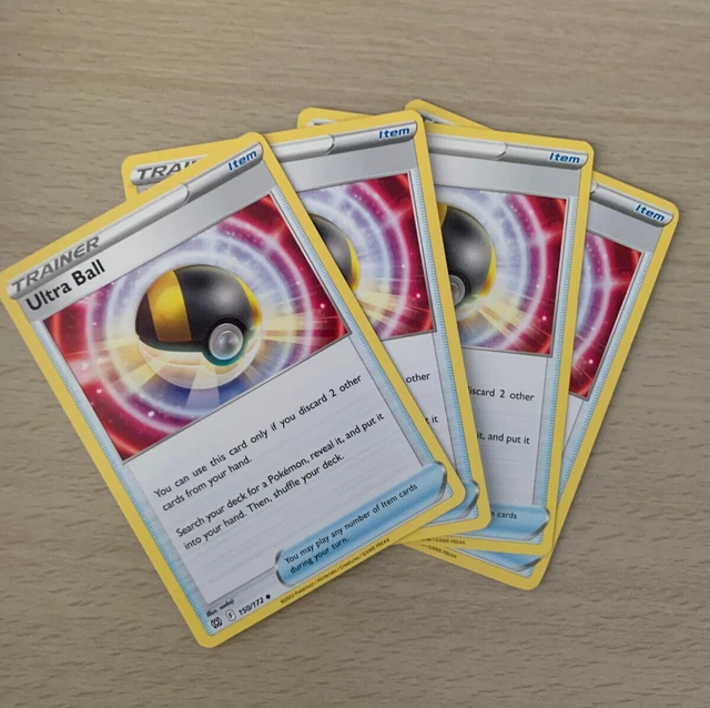 POKEMON ULTRA BALL Trainer Cards Brilliant Stars x 4 Playset 150/172 ...