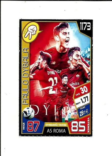 CARTA CALCIO 2024 calcio Ateşi - Dybala 1 - Roma - stampata in Turchia ...