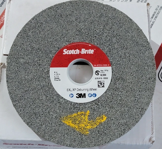 3M SCOTCH-BRITE EX2 Deburring Wheel 14” X 2” X 8” 9S Fine 2550 RPM ...