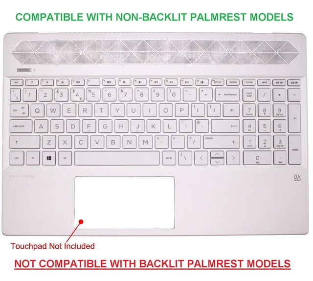 TO REPLACE HP PAVILION 15-CW0147NB Laptop Silver Palmrest Cover UK ...