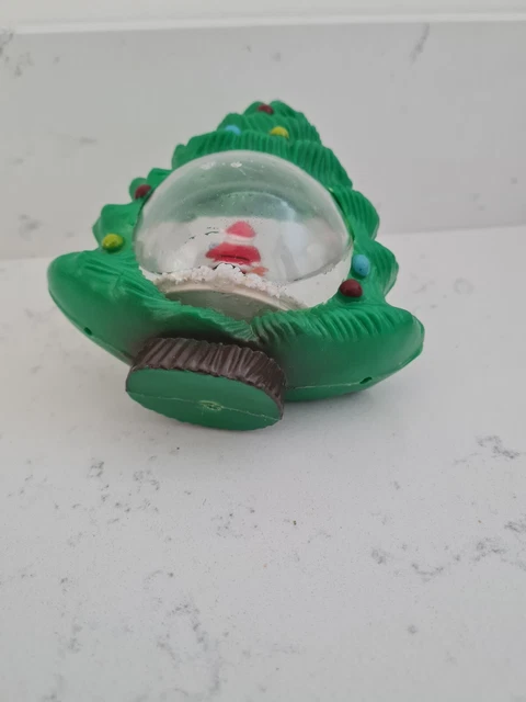 VINTAGE RETRO SNOW Globe Christmas Tree Plastic 70s 80s 90s Kitsch Prop ...