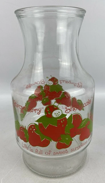 VTG STRAWBERRY SHORTCAKE Glass Pitcher Carafe Anchor Hocking American ...