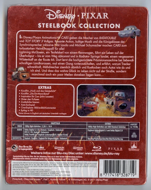 DISNEY PIXAR CARS Blu-ray SteelBook [Region Free, German Import] £15.00 ...
