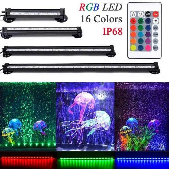 LED AQUARIUM LIGHT Waterproof RGB Full Spectrum Fish Tank Aqua Lamp $29 ...