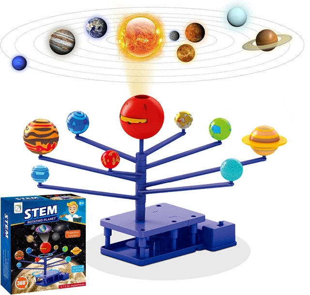 KIDS DIY SOLAR System Toy with Projection & Rotating Planets Education ...