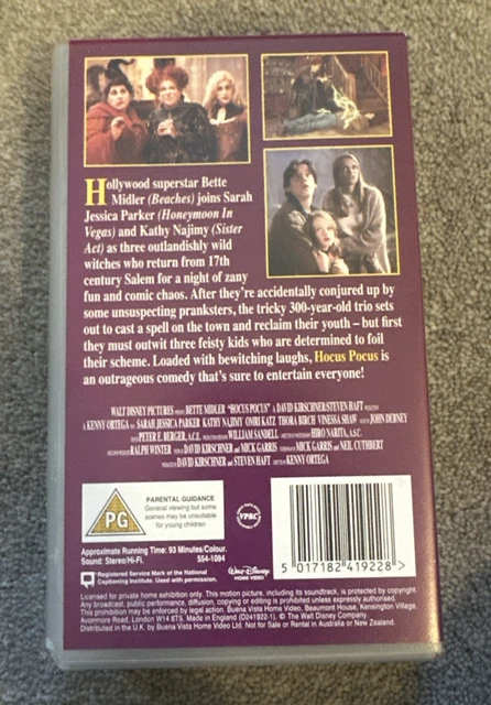 WALT DISNEY HOCUS Pocus VHS 1994 - Rare Cover Collectable £26.70 ...
