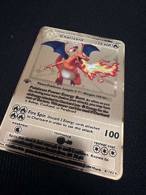 CHARIZARD 120HP GOLD Metal Pokémon Card Fan Art! £5.42 - PicClick UK