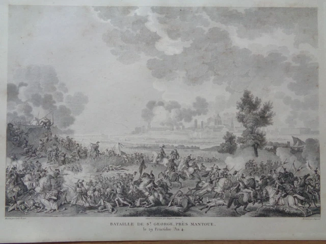 BATAILLE DE ST GEORGE Grande gravure militaire ancienne CARLE VERNET ...