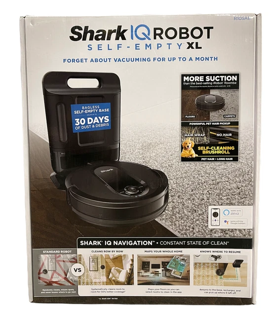 SHARK R101AE IQ Robot Self-Empty XL Robot Vacuum with IQ Navigation ...