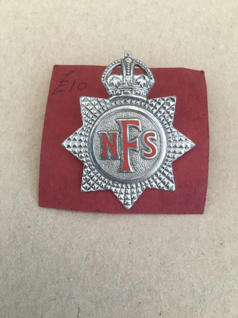ORIGINAL FULL SIZE National Fire Service NFS Cap Badge - Kings Crown £6 ...