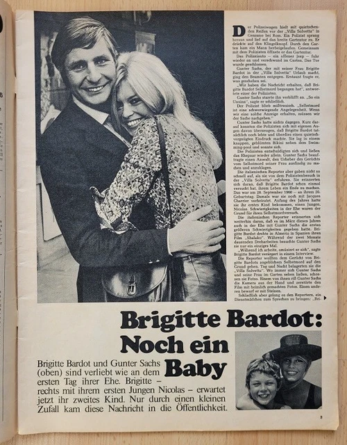 BRIGITTE BARDOT MAGAZINE Allemand Praline 1968 Couv. G. Sachs Fabiola ...