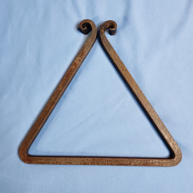 ANTIQUE VINTAGE HAND Forged Iron Dinner Bell Triangle. NO Striker $35. ...