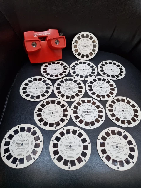 VINTAGE 3D VIEW Master Viewer 13 reels ATeam Buck Rogers Spiderman ...