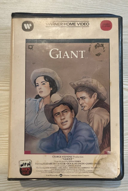 GIANT (RARE CLAM SHELL DOUBLE VHS 1985) 1956 WESTERN w ROCK HUDSON ...