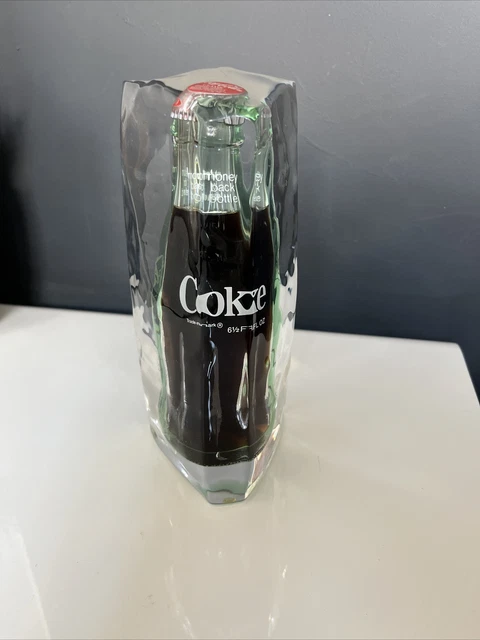 ORIGINAL COCA COLA glass bottle in Lucite Ice Block £11.50 - PicClick UK