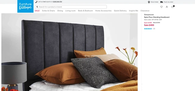 FURNITURE VILLAGE SLEEPEEZEE 'Mermory Sense' Daytona Grey Spire ...