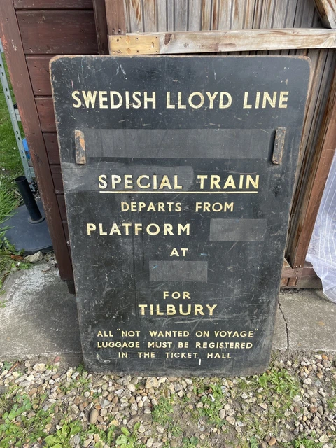 EX LIVERPOOL STREET railway destination board Swedish Lloyd Line for ...