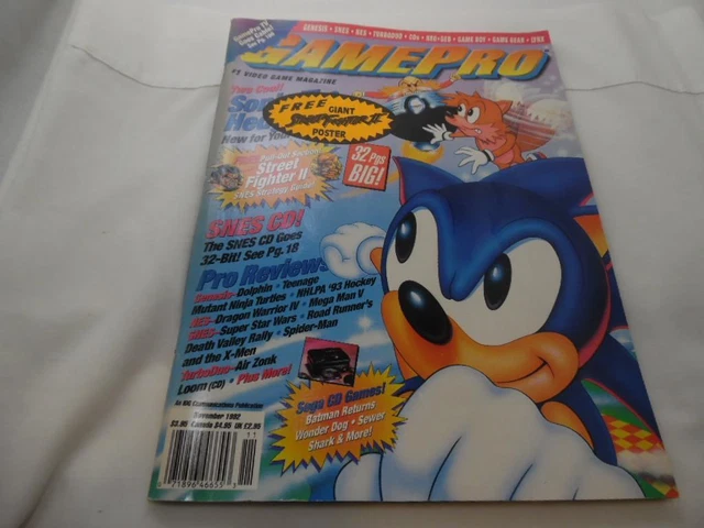 GAMEPRO GIANT SONIC Street Fighter II Poster November 1992 $28.95 ...