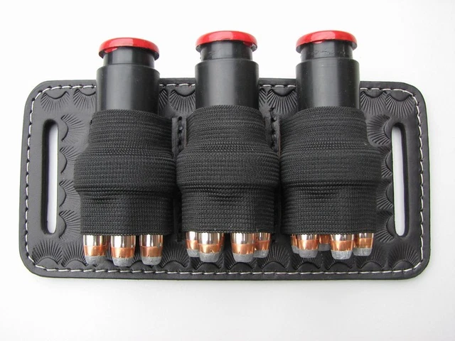 GENUINE BLACK LEATHER Revolver Speed Loader Ammo Pouch $80.00 - PicClick AU