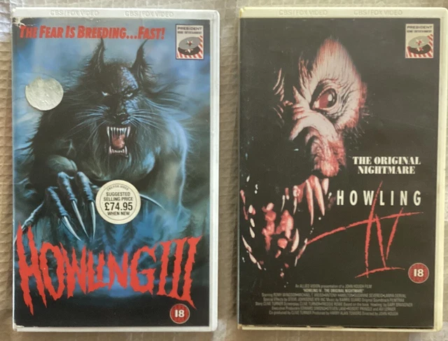 HOWLING III & IV Ex Rental VHS Video Set Inc Fox Embossed Cases Horror ...