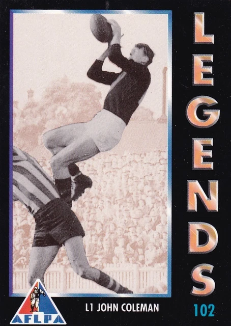 AFL 1994 DYNAMIC Essendon Bombers - John Coleman Legends Card No.102 of ...