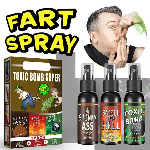LIQUID FART SPRAY Cans 3 Types Smelly Stink Mist Stinky Bomb Prank Joke ...