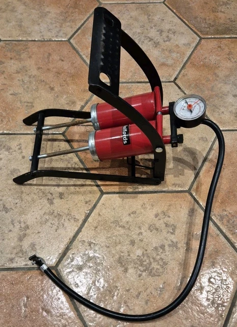 HALFORDS TWIN BARREL Foot Pump With Gauge £14.47 - PicClick UK