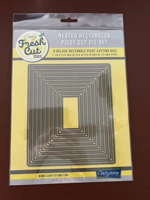 CLARITY FRESH CUT Dies Nested Rectangles Picot Cut Die Set. Brand New £ ...