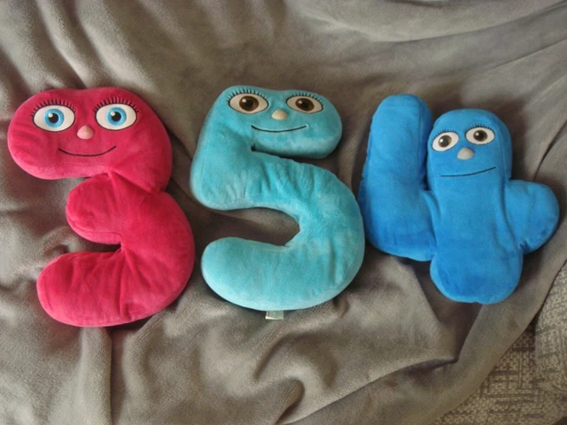 CBEEBIES LARGE 10'' Numberjacks 3 Three, 4 Four, 5 Five soft toys Plush ...