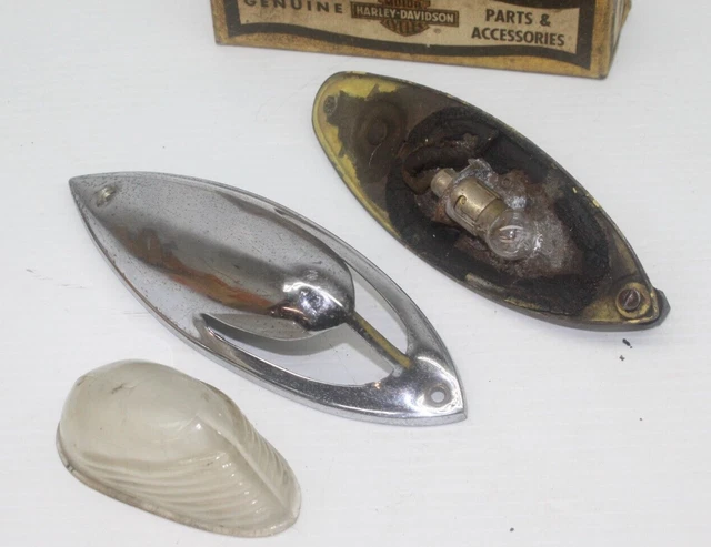 HARLEY KNUCKLEHEAD FLATHEAD Panhead Guide Front Fender Light Lens Cover ...