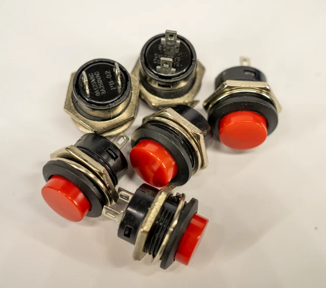 16MM SWITCH ROUND Push Button Momentary Switch - Red £1.50 - PicClick UK