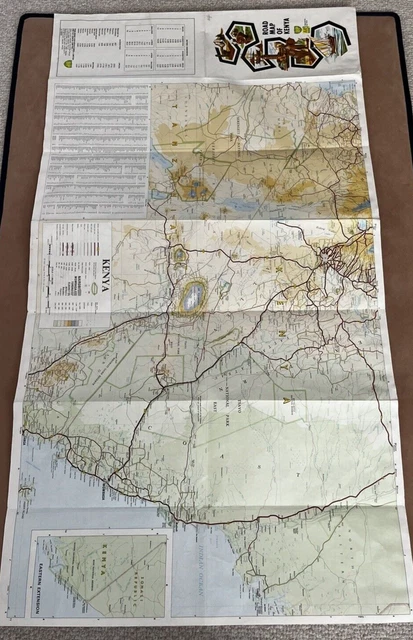 VINTAGE BP ROAD Map of Kenya 1983 & Bartholomew World Travel Map Kenya ...