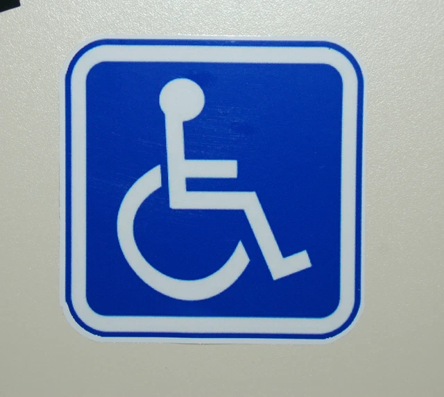 5 HANDICAP STICKER parking sign disabled wheelchair Decal logo 3 x 3 ...
