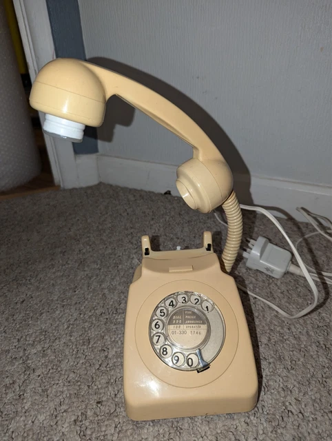 VINTAGE ROTARY DIAL GPO Telephone Bendy Led Lamp Funky Retro Bespoke ...
