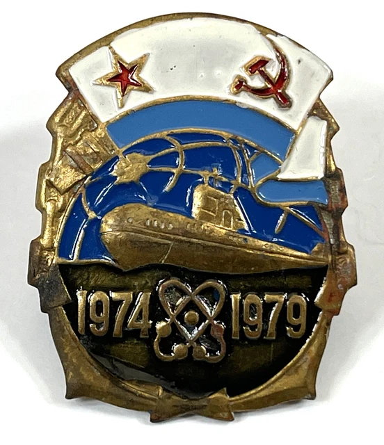 RUSSIAN USSR SOVIET Navy Atomic Submarine Military Pin Badge 1974 1979 ...