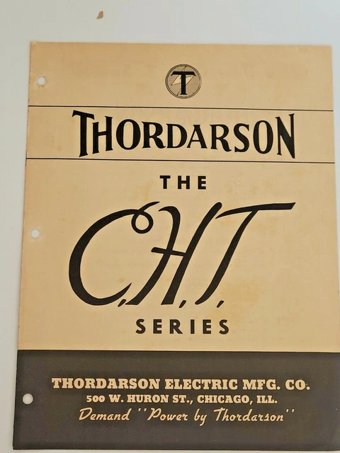 THORDARSON THE CHT Series Transformers - 1937 Thordarson Electric Co ...