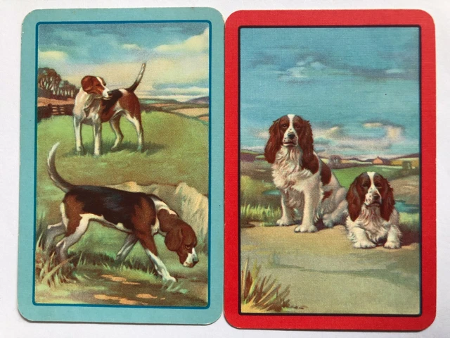 VINTAGE SWAP PLAYING Cards: Beagle Hound Dogs Fox Hunt. English Spaniel ...