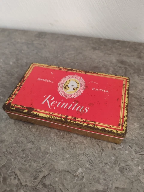 ANCIENNE BOITE EN Tole Publicitaire Cigares Reinitas EUR 10,00 ...