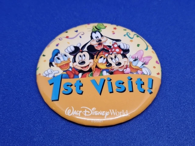 DISNEY BADGE - Walt Disney World, 1st Visit! Mickey, Minnie, Donald ...