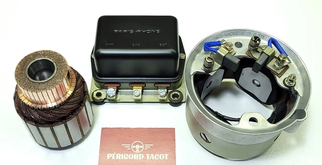 DYNAMO 6V PARIS-RHONE G11R111 + Régulateur XT212 CITROËN 2CV AZA AZAM ...