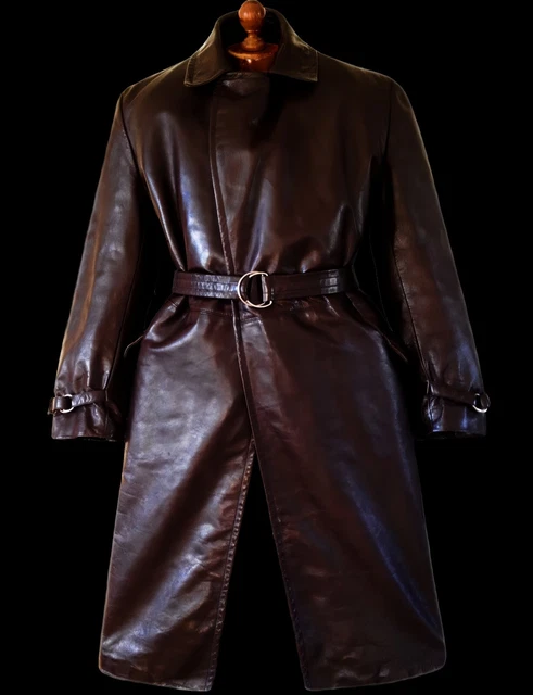 40S WW2 GERMAN LUFTWAFFE Leather Officers Trench Tanker Dispatch WW1 ...