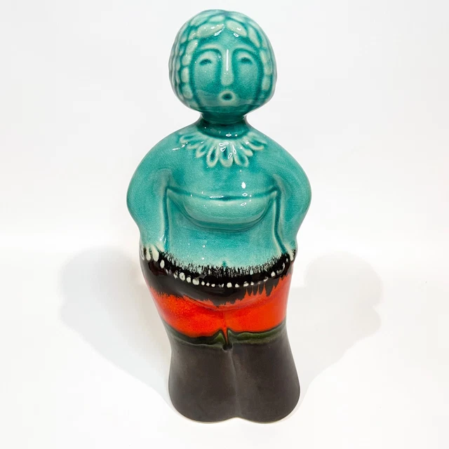 MID CENTURY MODERN Portuguese Pottery Female Figure Pottery 11" tall ...