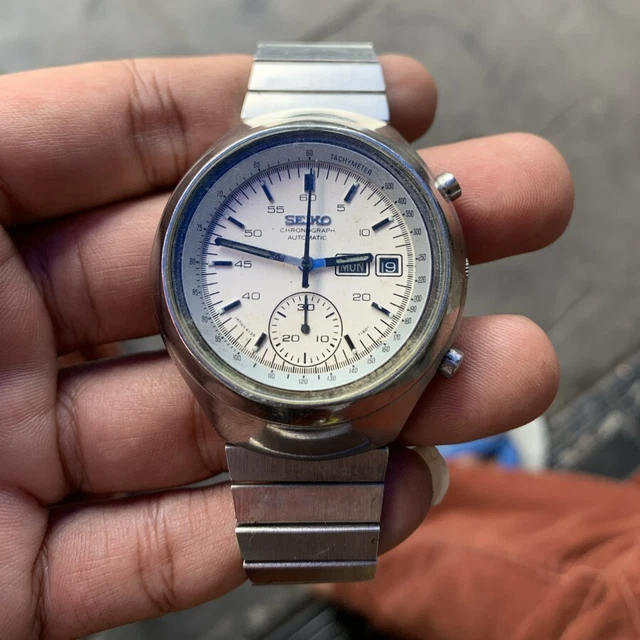 RARE SEIKO CHRONOGRAPH AUTOMATIC 6139-7100 HELMET DAY DATE VIntage Men Watch EUR 424,01 ...