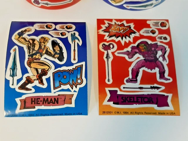 VINTAGE 1984 MASTERS of the Universe MOTU He-Man & Skeletor Stickers ...