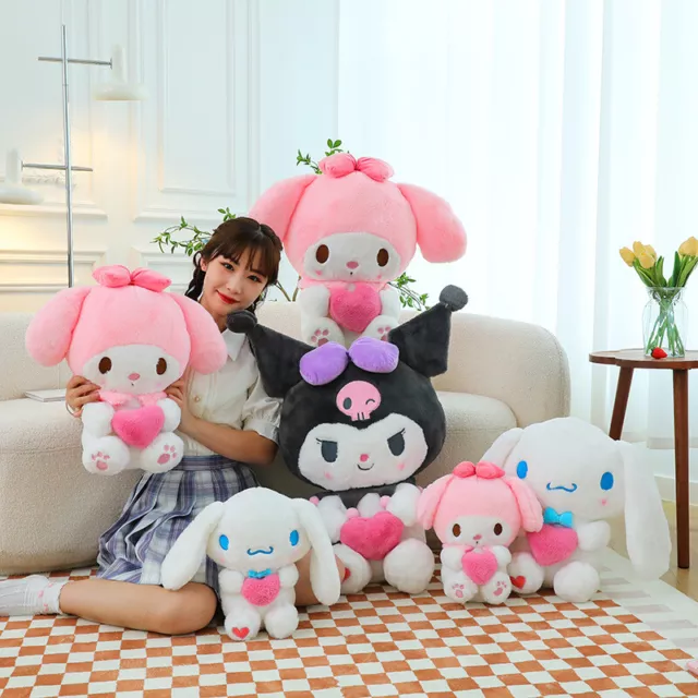 Sanrio Heart Plush Cinnamoroll My Melody Kuromi Love Valentines Stuffed
