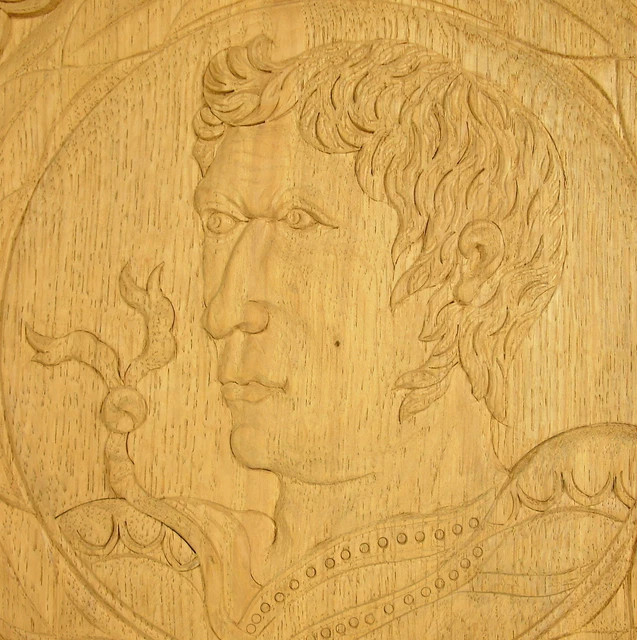 JULES CÉSAR CAIUS Iulius Caesar Bas-relief à l'antique carved wooden ...