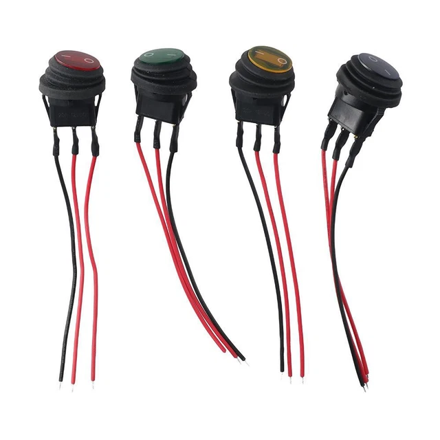 4pcs 10cm Round Rocker Toggle Switch Plastic Spst Latching Switch
