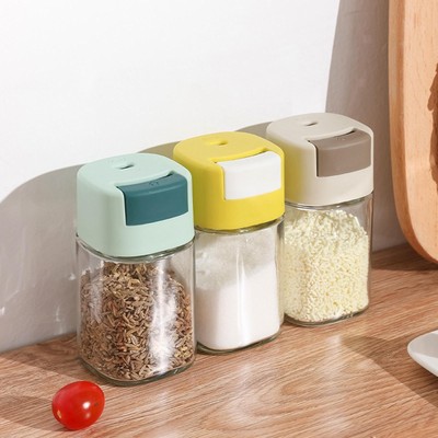 MEASURING GLASS SPICE Salt Jar Salt Dispenser Airtight Lid Precise ...