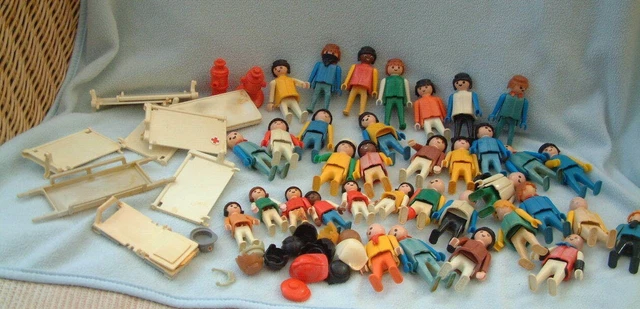 PLAYMOBIL FIGURES STRETCHER mixed bundle - READ FULL - faded vintage ...