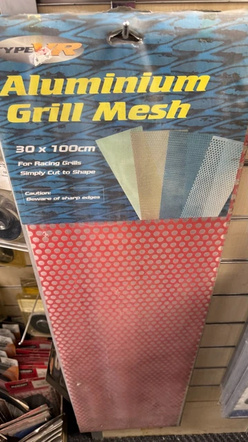 UNIVERSAL FITMENT RED Aluminium Mesh Grille Grill Sheet 30 X 100Cm (40 ...